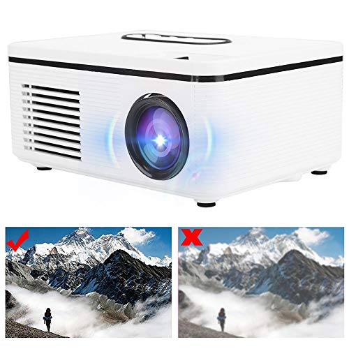 Portable Projectors,HD 1080P Supported 400 Lm LED WiFi Video Projector Home Theater with 100 Inch Projection Size and 1000: 1 Contrast Support USB, HDMI, AV Interface for Desktop / DVD (White)