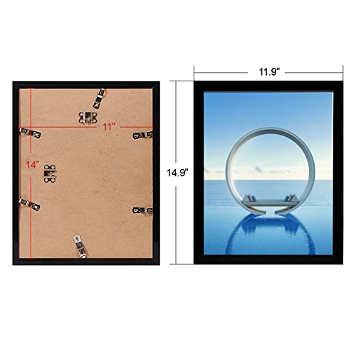 MENNTHUI 11x14 Black Picture Frame Set of 3, Wall Mounting Horizontally or Vertically, Decoration for Photos, Paintings, Posters, Artwork