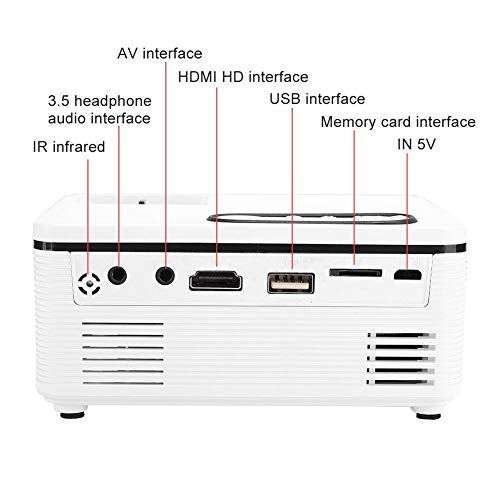 Portable Projectors,HD 1080P Supported 400 Lm LED WiFi Video Projector Home Theater with 100 Inch Projection Size and 1000: 1 Contrast Support USB, HDMI, AV Interface for Desktop / DVD (White)