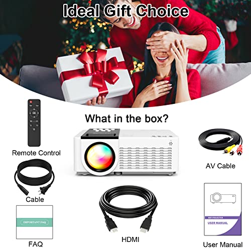 TMY 5G WiFi Projector with Bluetooth 5.1, 9000 Lumens HD Movie Projector, 1080P Supported Mini Projector, Portable Outdoor Projector, Compatible with TV Stick, Phone, Computer, HDMI, USB, AV, TF