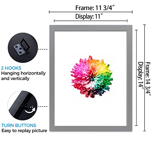 JD Concept Wood 11x14 Grey Picture Frame 5 Pack - Gallery Wall Frame Set - Suitable for Horizontal and Vertical Hanging 11 x 14 Poster Photo