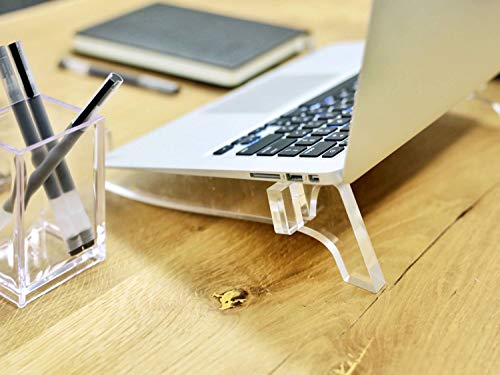 STYLEZONE Portable Acrylic Laptop Stand Detachable Laptop Raiser Laptop Cooling Support Holder Compatible with MacBook Air Mac Pro Dell Notebooks 11-17 Inch