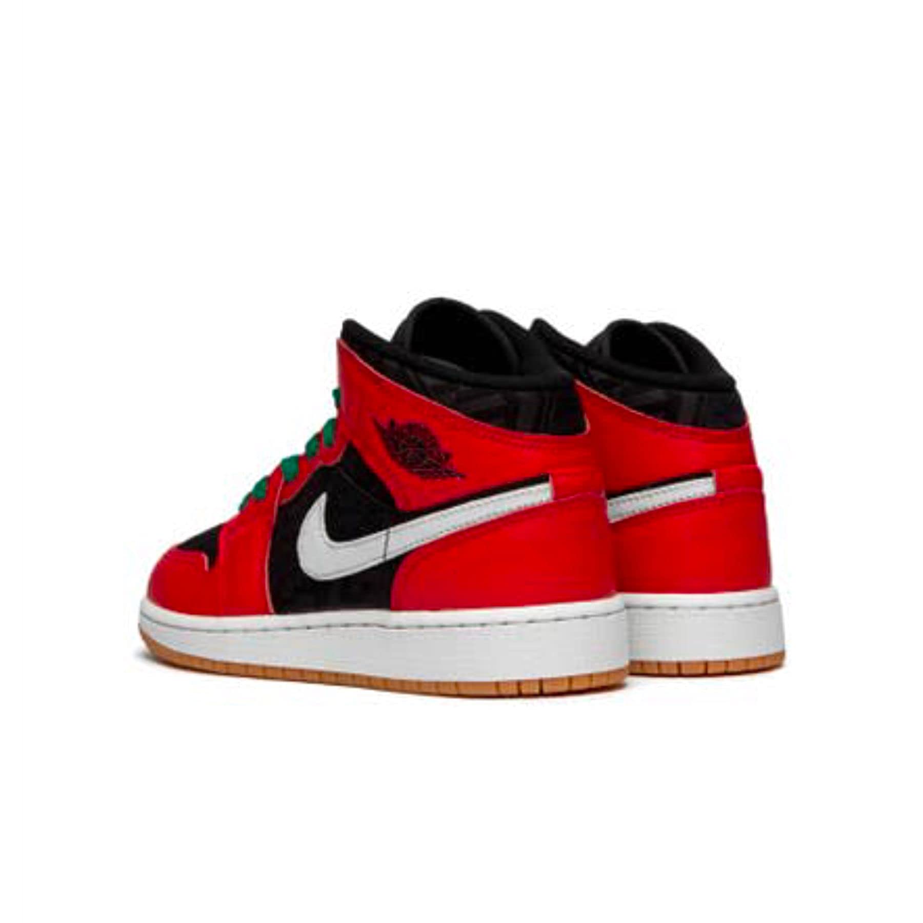 Nike Jordan Youth Jordan 1 Mid SE GS DQ8418 006 Christmas - Size 6Y, Black/Fire Red/White/Malachite