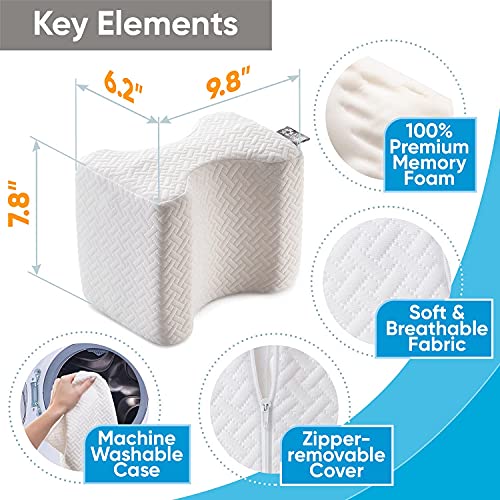 5 STARS UNITED Knee Pillow for Side Sleepers and Foot Rest for Under Desk at Work – Adjustable, Bundle