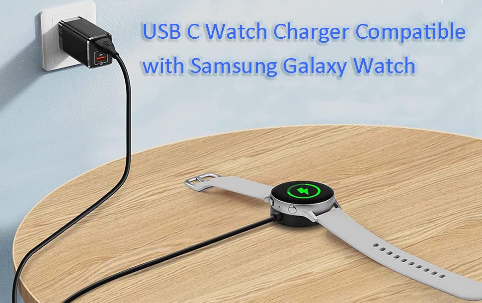 USB C Samsung Galaxy Watch 3 4 5 6 Charger, Magnetic Watch Charging Dock Cable Compatible with Samsung Galaxy Watch 6/6 Classic/ 5 Pro/ 5/4/ 4 Classic/ 3/ Active 2/ Active, 3.3FT