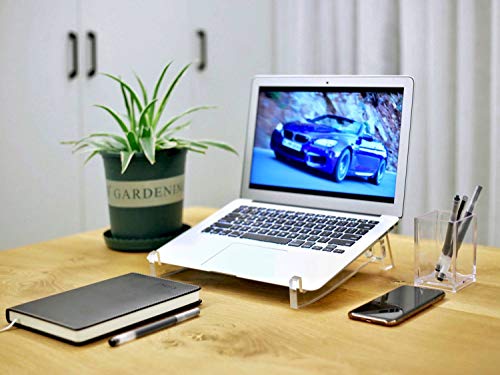 STYLEZONE Portable Acrylic Laptop Stand Detachable Laptop Raiser Laptop Cooling Support Holder Compatible with MacBook Air Mac Pro Dell Notebooks 11-17 Inch