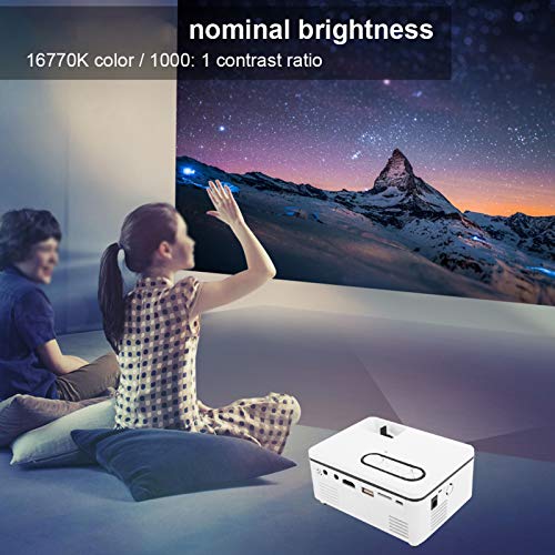 Portable Projectors,HD 1080P Supported 400 Lm LED WiFi Video Projector Home Theater with 100 Inch Projection Size and 1000: 1 Contrast Support USB, HDMI, AV Interface for Desktop / DVD (White)
