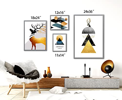 JD Concept Wood 11x14 Grey Picture Frame 5 Pack - Gallery Wall Frame Set - Suitable for Horizontal and Vertical Hanging 11 x 14 Poster Photo