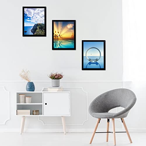 MENNTHUI 11x14 Black Picture Frame Set of 3, Wall Mounting Horizontally or Vertically, Decoration for Photos, Paintings, Posters, Artwork