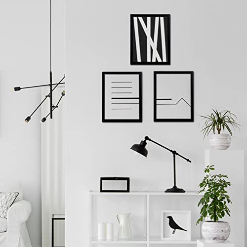 MENNTHUI 11x14 Black Picture Frame Set of 3, Wall Mounting Horizontally or Vertically, Decoration for Photos, Paintings, Posters, Artwork