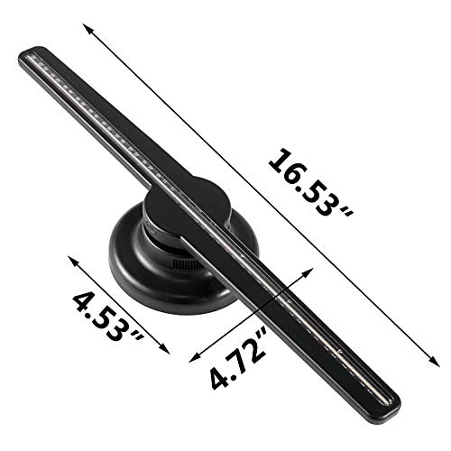 VEVOR 3D Holographic Fan 42cm Diameters Hologram Fan with 224 Led Lamps 3D Hologram Projector 450x224 Resolution Holographic Led Fan Display Support for Windows XP/7/8/10/Android Advertising Display