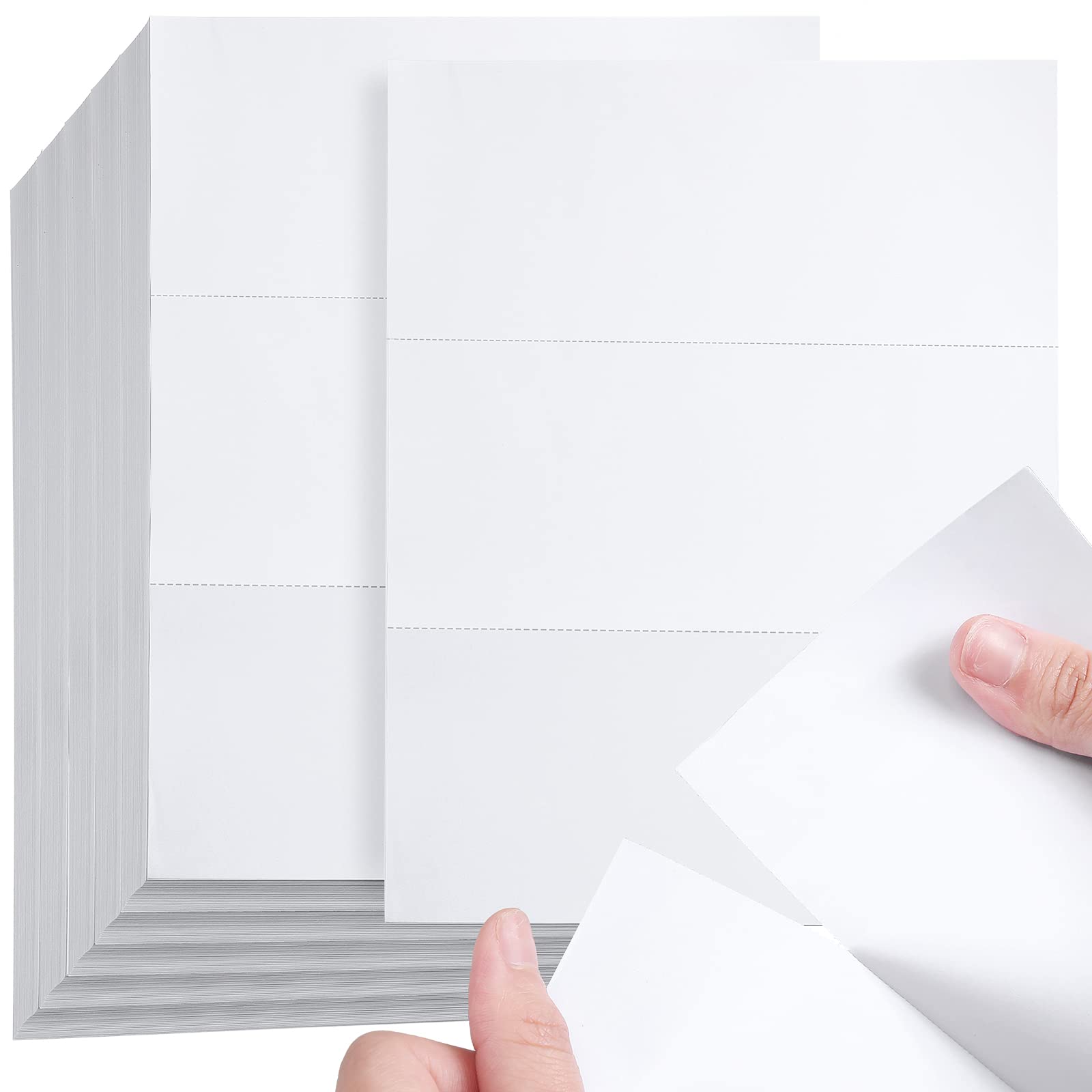 1000 Sheets Perforated Paper for Statements Invoices Gift Certificates Coupons 8-1/2" x 11" Letter Size Perforated Paper 20 lb 75 GSM 2 Horizontal Perfs 3 2/3" and 7 1/3" from Bottom