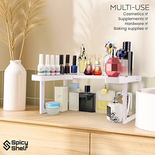 Spicy Shelf Deluxe - Expandable Spice Rack and Stackable Cabinet & Pantry Organizer (1 Set of 2 shelves) - As seen on TV(Spicy Shelf Deluxe)