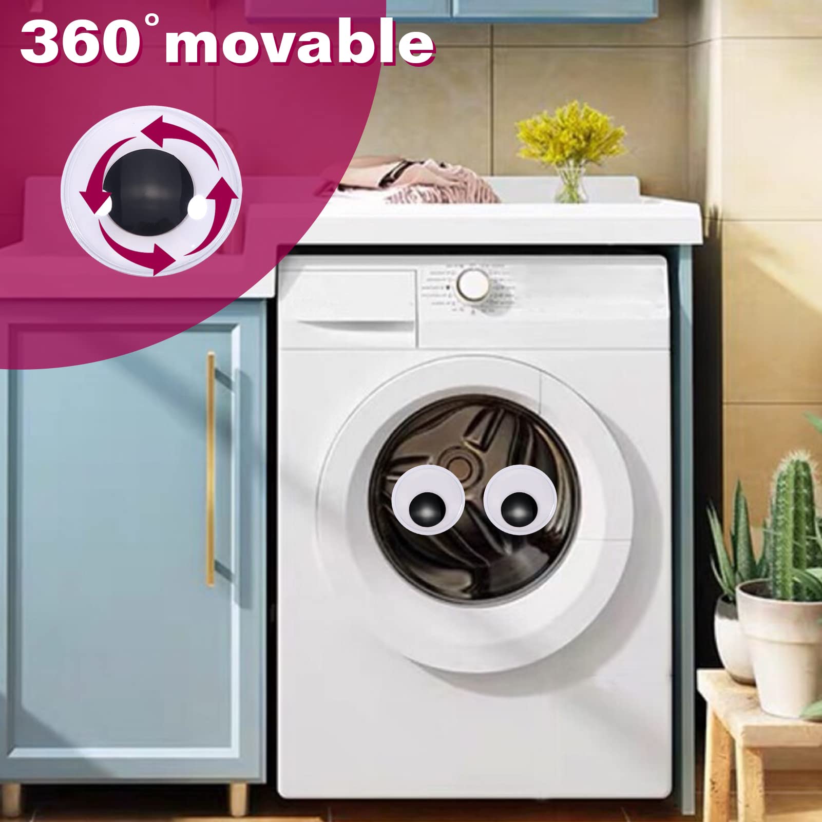 TOAOB 2pcs Giant Googly Wiggle Eyes Self Adhesive 7 Inch Large White Plastic Sticker Eyes for DIY Crafts Scrapbooking Christmas Decoration
