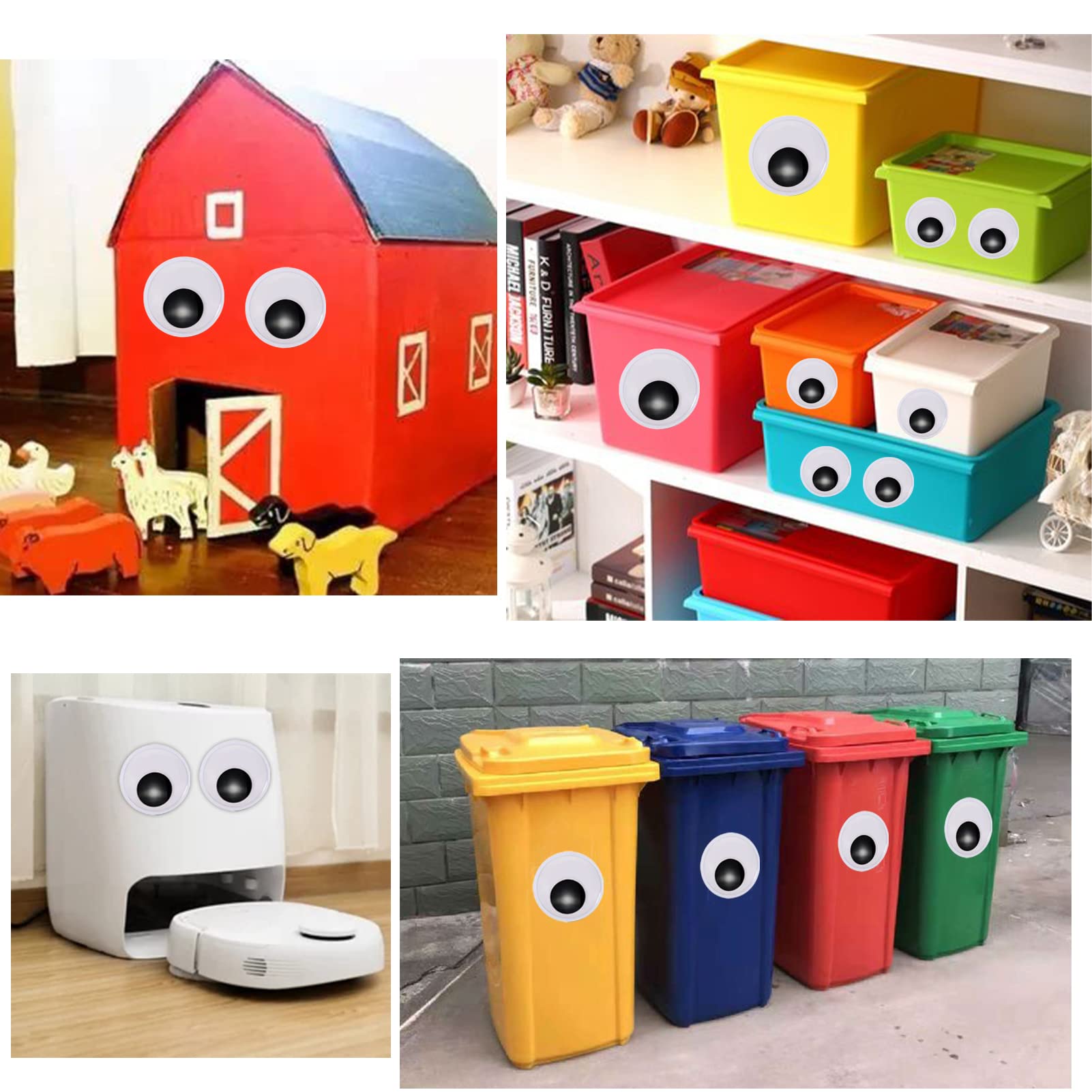 TOAOB 2pcs Giant Googly Wiggle Eyes Self Adhesive 7 Inch Large White Plastic Sticker Eyes for DIY Crafts Scrapbooking Christmas Decoration