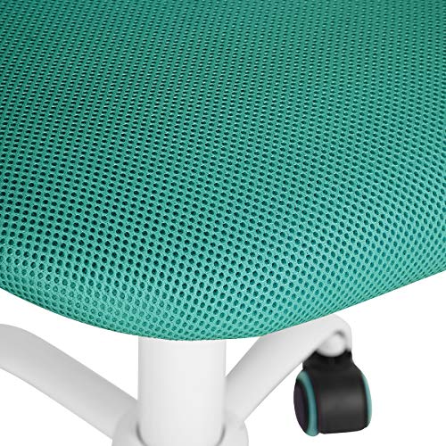 FurnitureR Teens Boys Girls Writing Task Chair Low Mid PP Mesh Back Fabric Seat,Home Children Study Chair (Turquoise, 1pc)