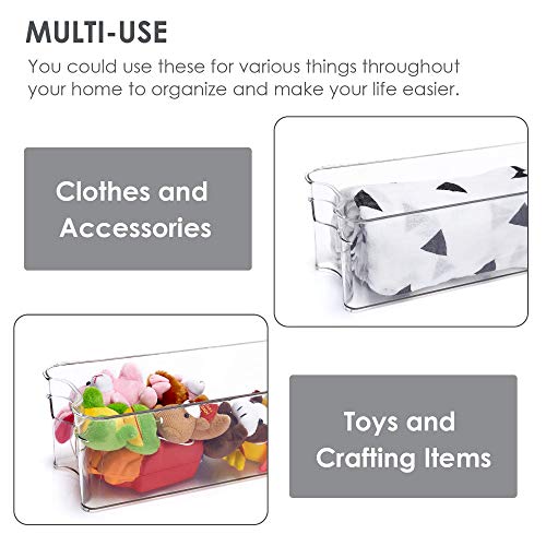 Vtopmart Breastmilk Storage Container 4PCS Set, Clear Freezer and Fridge Organizer Bins, Plastic Storage Bins for Breast Milk, Baby Pouches, Formula, Bottles and Yogurts, 4.3ββ Width, 14.7" Long