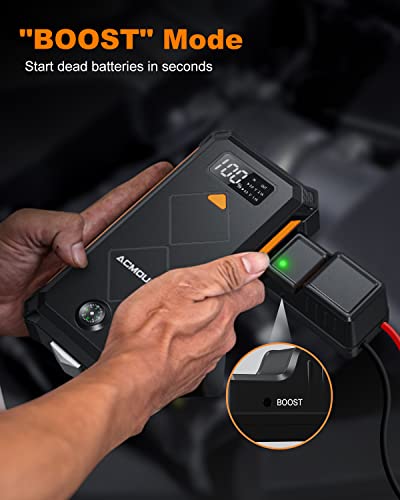 Battery Jump Starter 3000A, [Jump Start All in Seconds] 12V Portable, Compact Jump Starter Battery Pack Up to 10.0L Gas and 8.0L Diesel Engine for Car with LCD and LED Light