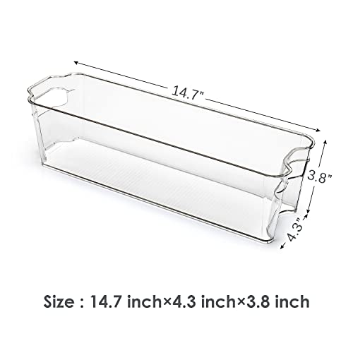 Vtopmart Breastmilk Storage Container 4PCS Set, Clear Freezer and Fridge Organizer Bins, Plastic Storage Bins for Breast Milk, Baby Pouches, Formula, Bottles and Yogurts, 4.3ββ Width, 14.7" Long