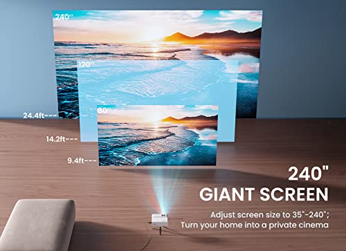 Portable Mini Projector with 5G WiFi and Bluetooth, ACROJOY 1080P Supported Movie Projector with Tripod & 240" Display, Outdoor Video Projector Compatible w/ TV Stick/HDMI/USB/PS5/iOS/Android