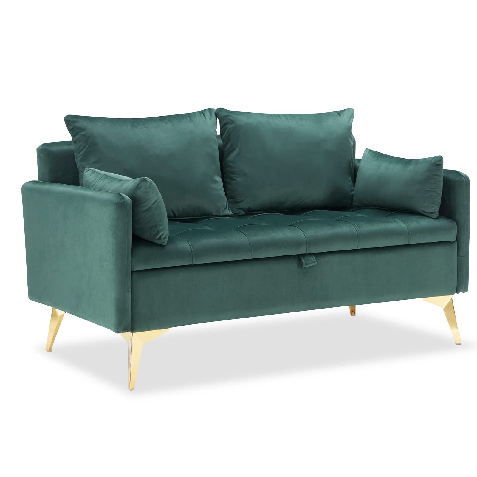 Farini Storage Space Modern Sofa Couch for Living Room (Green) Love Seats, Middle