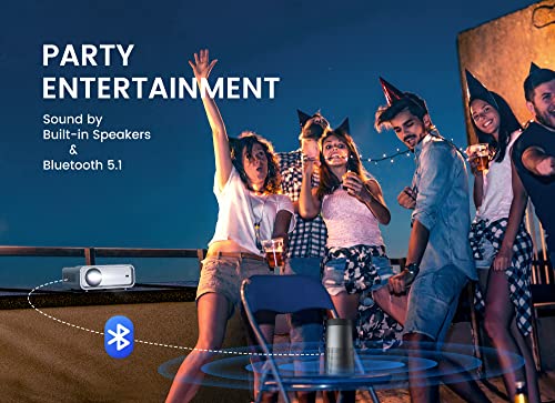 Portable Mini Projector with 5G WiFi and Bluetooth, ACROJOY 1080P Supported Movie Projector with Tripod & 240" Display, Outdoor Video Projector Compatible w/ TV Stick/HDMI/USB/PS5/iOS/Android