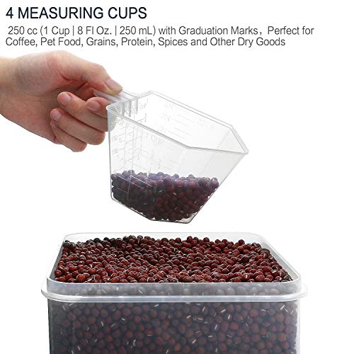 M MCIRCO Extra Large 7qt / 6.5L/220oz Tall Food Storage Containers, WIDE & DEEP, 4-Piece BPA Free Plastic Airtight Kitchen Pantry Storage Containers for Flour, Sugar, with 4 Measuring Cups,20 Labels