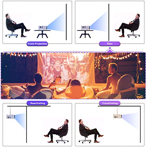 6500Lumens Portable Projector for Home Theater Entertainment, Full HD 1080P Supported Mini Projector HDMI AV USB TV Stick Supported