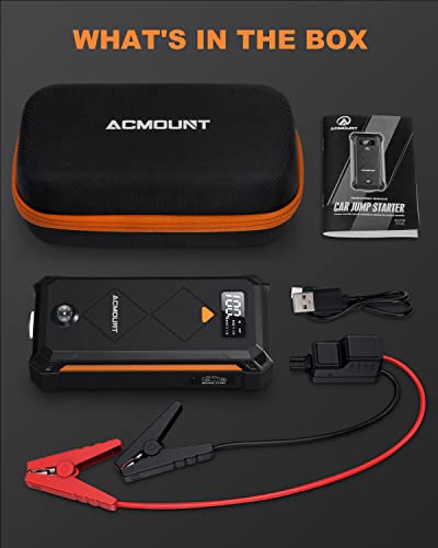 Battery Jump Starter 3000A, [Jump Start All in Seconds] 12V Portable, Compact Jump Starter Battery Pack Up to 10.0L Gas and 8.0L Diesel Engine for Car with LCD and LED Light