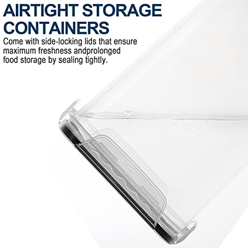 M MCIRCO Extra Large 7qt / 6.5L/220oz Tall Food Storage Containers, WIDE & DEEP, 4-Piece BPA Free Plastic Airtight Kitchen Pantry Storage Containers for Flour, Sugar, with 4 Measuring Cups,20 Labels