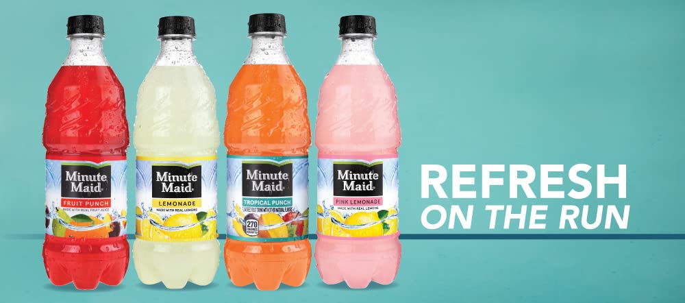 Min Maid Lemonade And Punch 8 Flavors Variety Pack, Lemonade And Fruit Drinks 20 Oz (Pack of 8)