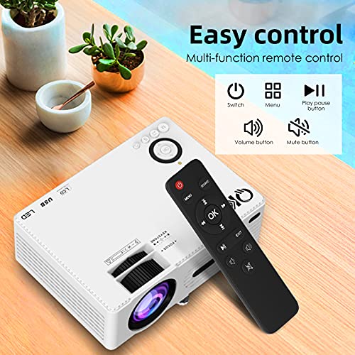 6500Lumens Portable Projector for Home Theater Entertainment, Full HD 1080P Supported Mini Projector HDMI AV USB TV Stick Supported
