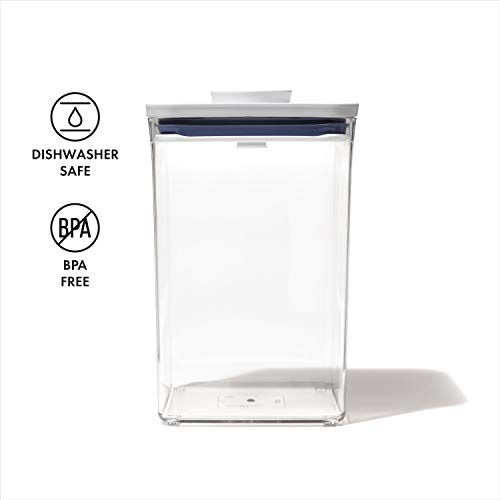 OXO Good Grips POP Container β Airtight 4.4 Qt for Flour and More Food Storage, Square, Clear
