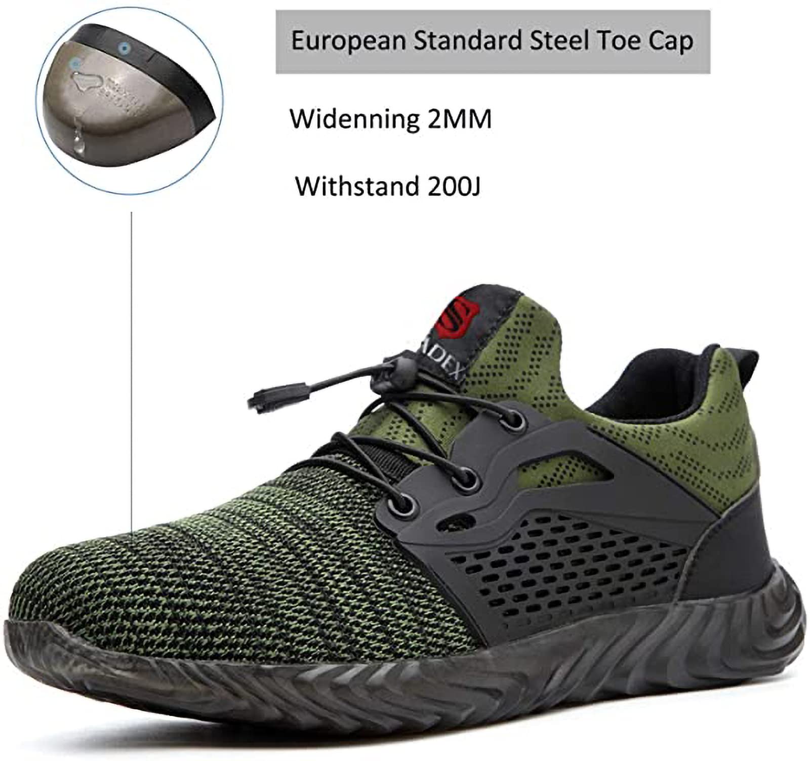 SUADEX Steel Toe Shoe for Men Work Shoes Womens Lightweight Comfortable Safety Sneakers