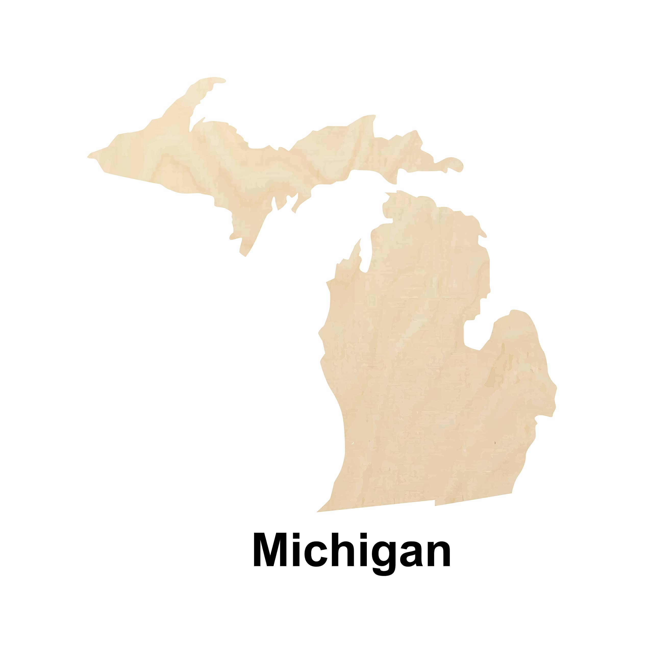 Michigan state map wooden Shape-Multiple Sizes - Laser Cut Unfinished Wood Cutout Shapes - Home decoration Gift-Interchangeable wooden sign - USA states crafts