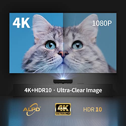 WEMAX Nova 4K UHD Ultra Short Throw Smart Laser Projector – Android TV – HDR10 150" Projection – UST Laser TV for Movies, Video, Gaming – Voice Command Remote – Projectors with WiFi Bluetooth