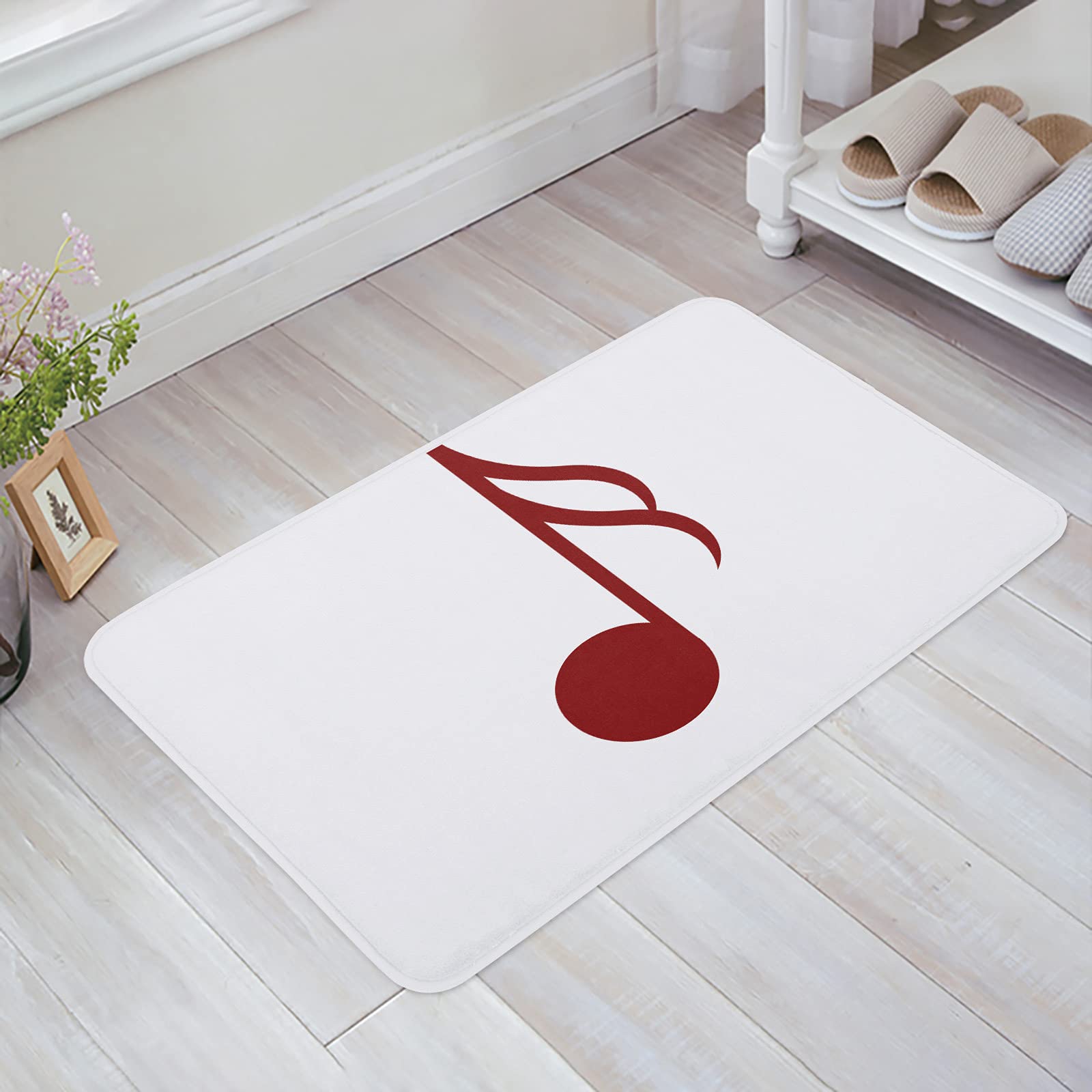 Front Door Mat Floor Mats for Home Decor, Red Music Memory Foam Runner Entryway Area Rug Non-Slip Absorbent Doormat Washable Rug, 18x30Inch Welcome Mats Carpet for Bedroom Decor Living Room Decor
