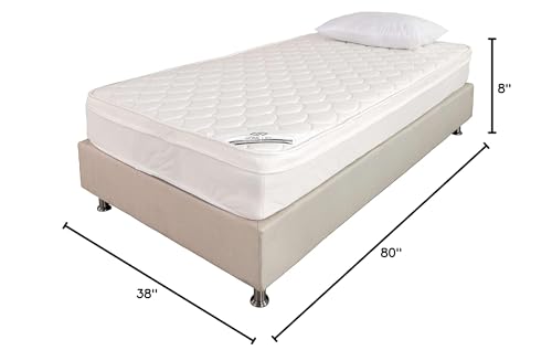 8 Inch Double Sided Euro Top Twin Size Mattress - Cool Memory Foam & Spring Hybrid Mattress with Breathable Cover - Rolled in a Box - Oliver & Smith