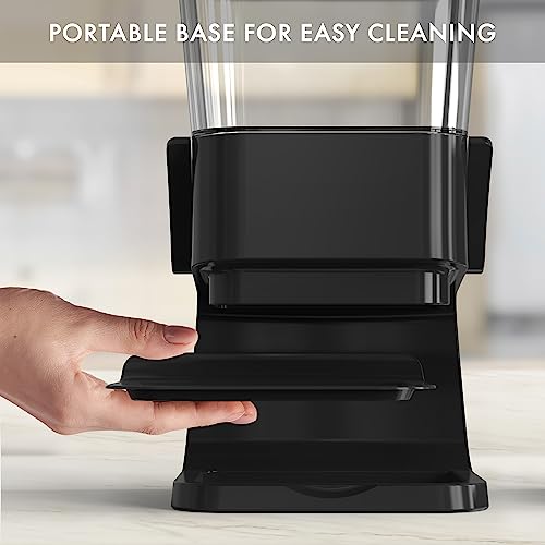 Retail Blade - Cereal & Dry Food Dispenser 2 Pack with Sponge – Elevate Freshness & Style! Perfect for Cereal, Pasta, Rice, Oatmeal, Snacks, and Dog Food. Sleek Design for Your Modern Kitchen. Black
