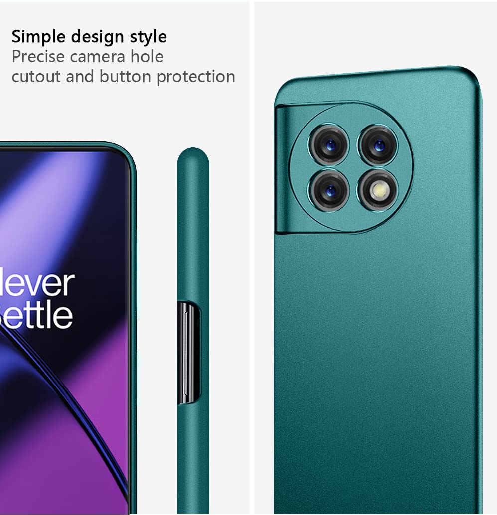 Bastmei for Oneplus 11 Case 5G(2023),Extremely Light Ultra-Light Super Slim Camera Protection Hard PC Cover Case for Oneplus 11 5G(Gravel Green)