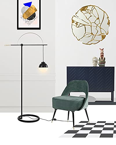 GHGHF Nordic Floor Lamp Iron Glass Floor Lamps for Living Room Bedroom Study Decoration Light Home E27 Table Lamp Standing Lamp