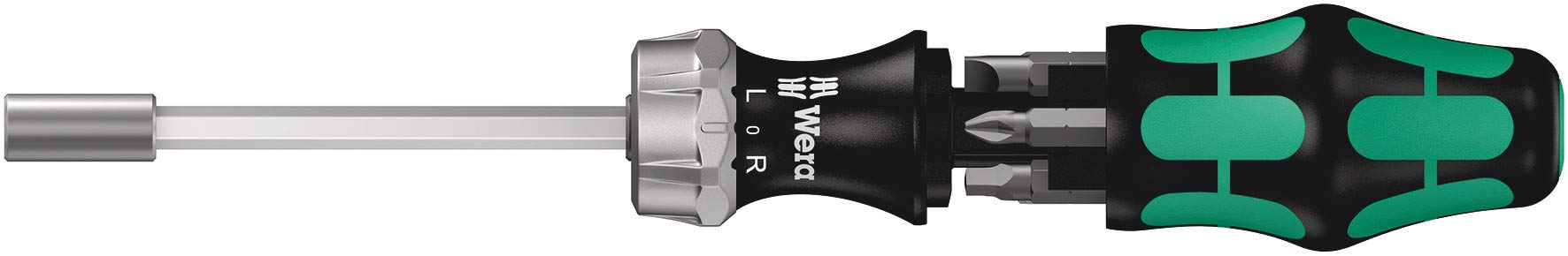 Wera 056490 Tool-Check Plus Bit Ratchet Set with Sockets - Metric & 05073661002 Kraftform Kompakt 27 RA Slotted Ratcheting Screwdriver, 1/4" Head, MULTI