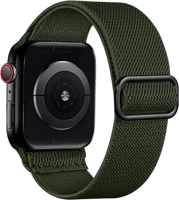 LEUNGLIK Sport Band Compatible with Apple Watch Ultra 49mm, iWatch Series 8/7/6/SE/5/4 [45/44mm], Series 3 [42mm], Rugged Nylon Sport Loop Braided Strap for Gym Outdoors Men Women Green,M/L