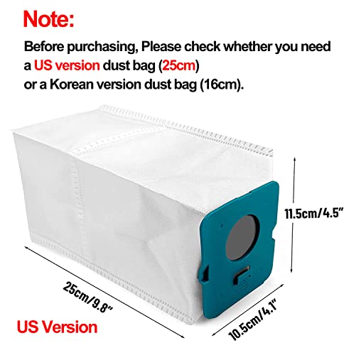 Moupaa 10 Pack Clean Station Dust Bag Replacement for Samsung VCA-ADB95 Bespoke Jet Cordless Stick Vacuum Accessories Parts (25cm/9.8in)