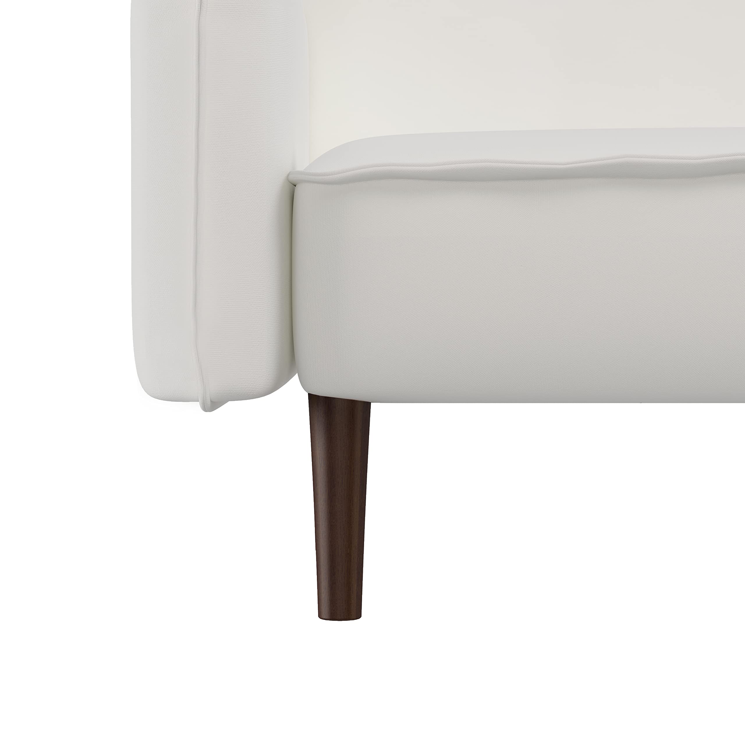 Sofa Bed, HABITTRIO 75" Modern White Fabric Upholstered 3-Seater Sleeper Couch with Adjustable Splict-Back Design, 2 Side Pockets, 2 Toss Pillows, Fit for Small Living Room, Apartment