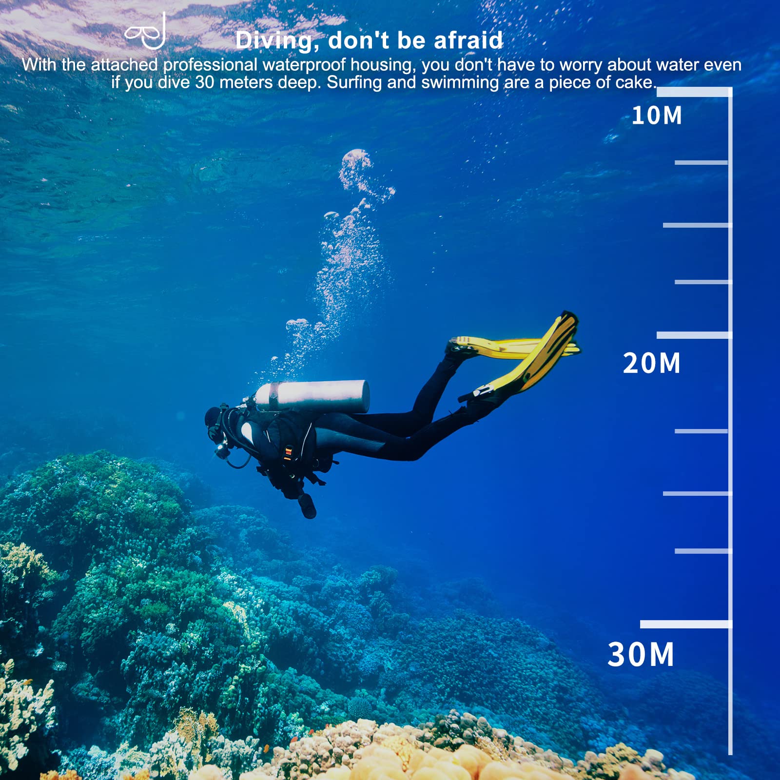 SJCAM SJ6Pro 4K60fps 24MP Dual Screen Action Camera with WiFi, 6-aixs Image Stabilization,170° FOV 8X Zoom, Underwater 40m Waterproof Camera Support External MIC, 2 * 1000mAh/64G Card/Ride Kits