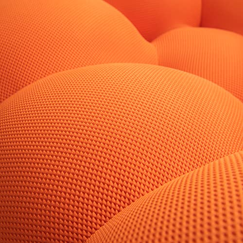 COULDWILL Modern Curved Sofa Upholstered Couch Overall Shaped Bubble Floor Sofa for Living Room, Office, Apartment, Orange