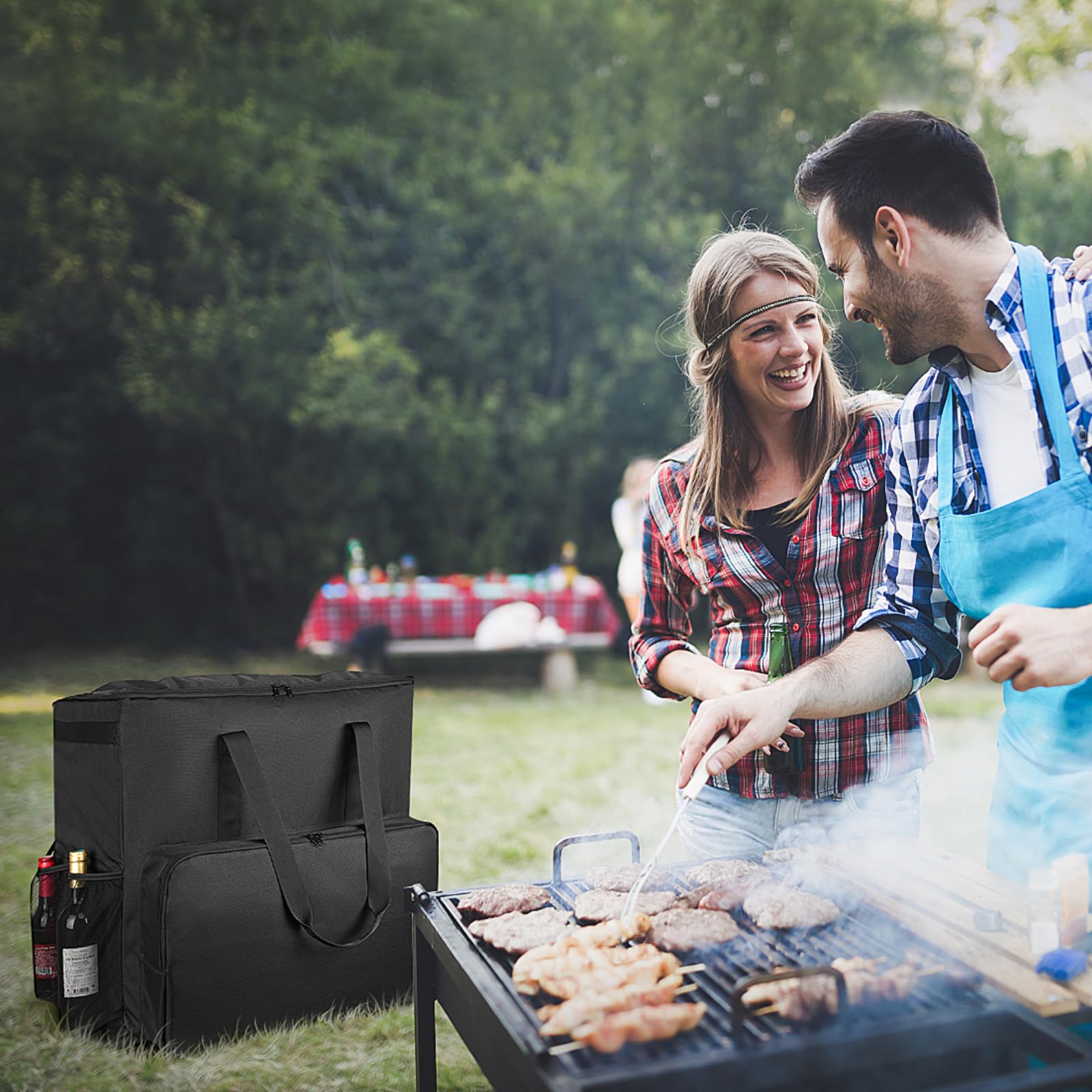 22 Inch Griddle Carry Bag for Blackstone, with 600D Oxford Cloth & Oil-Proof Liner, Heavy Duty Portable Grill Storage Bag for Tabletop Griddle with Hood Lid & Stand, Outdoor Griddle Case (Bag ONLY)