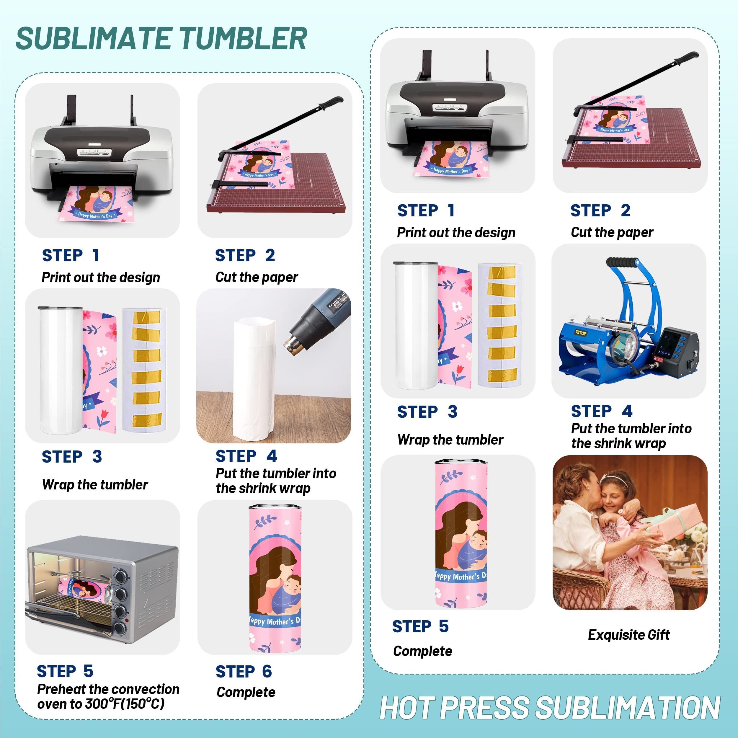 D·S 10 Pack Sublimation Tumblers Bulk 20 oz Skinny Straight Flat Bottom Blank Tumbler Cups with Individual Gift Boxed for Heat Transfer DIY Craft