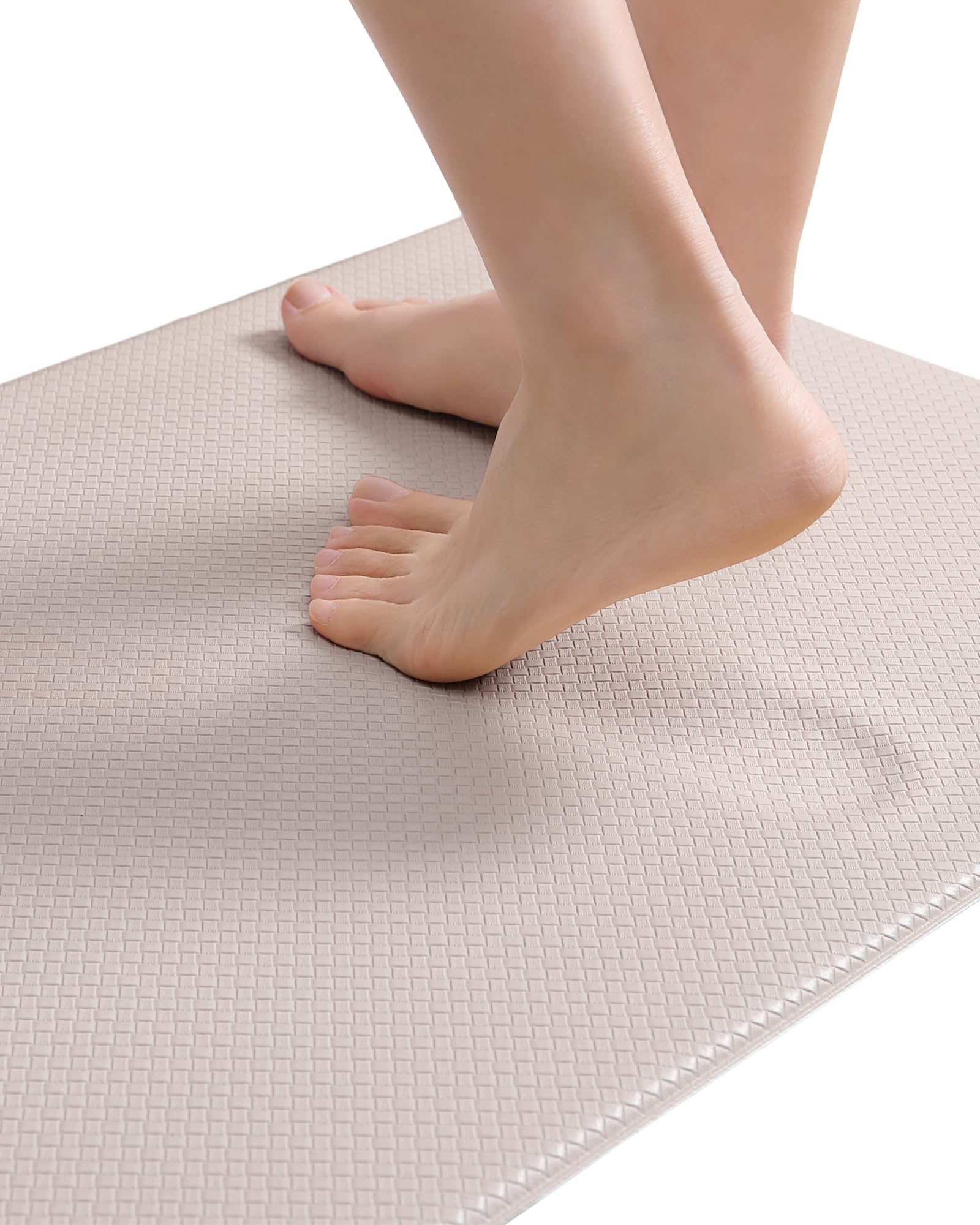 Color&Geometry Kitchen Rugs, Kitchen Runner Rug Kitchen Floor Mat, Cushioned Anti-Fatigue Kitchen Mat, Non Slip Waterproof Comfort Standing Padded, Memory Foam Kitchen mat, 17"x59", Beige